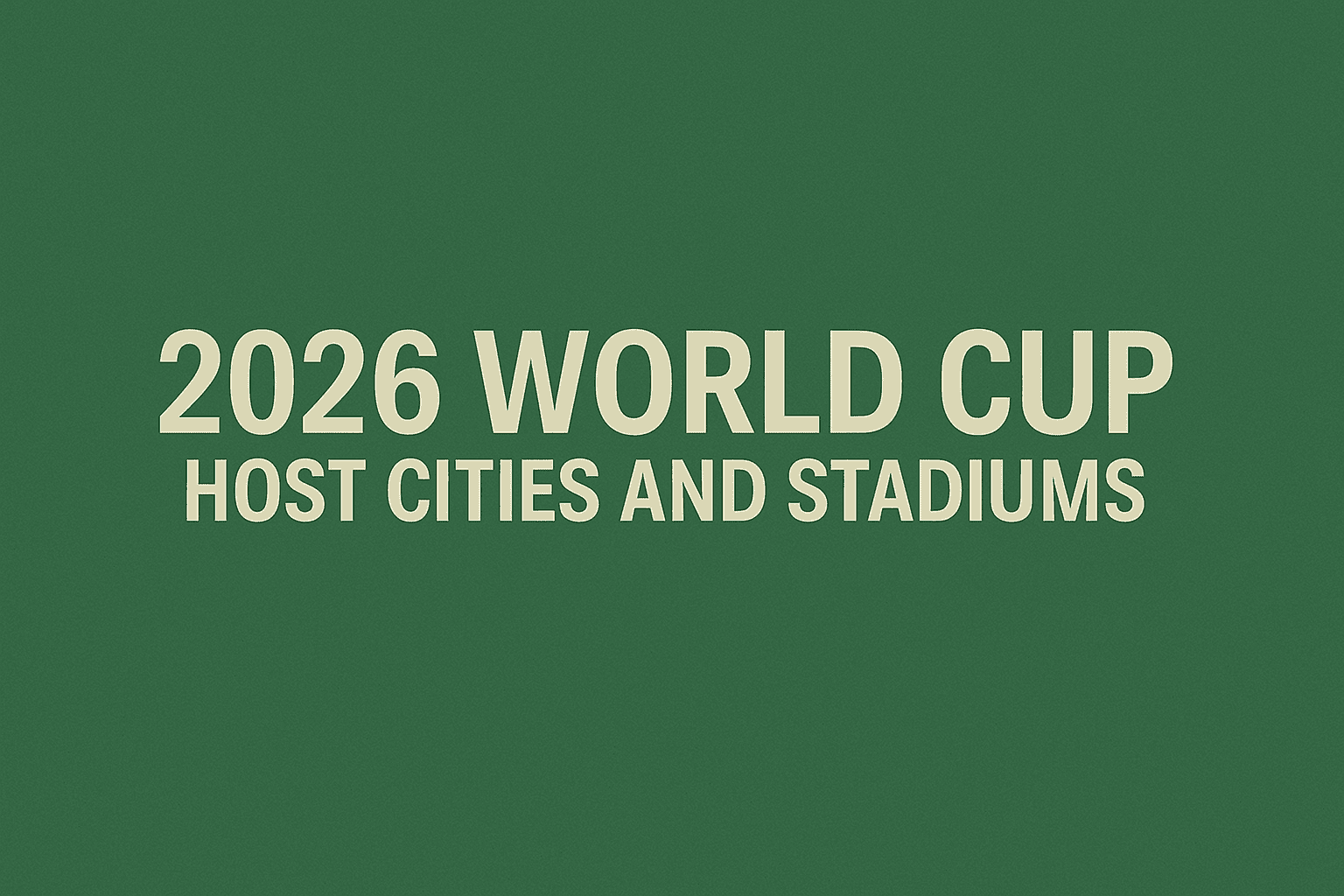 2026 World Cup Host Cities: Plan Your Adventure